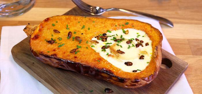Butternut au four avec son crottin de chèvre :: Maury Didier Conseil-diet
